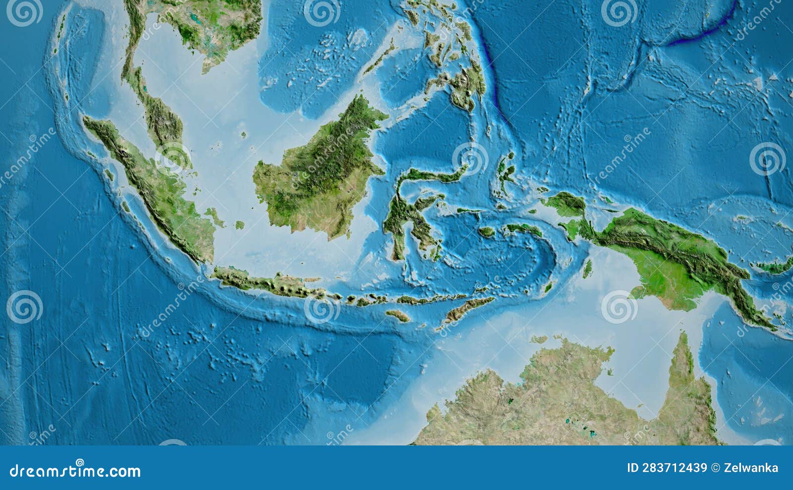 Indonesia Area. Satellite Map Stock Illustration - Illustration of ...