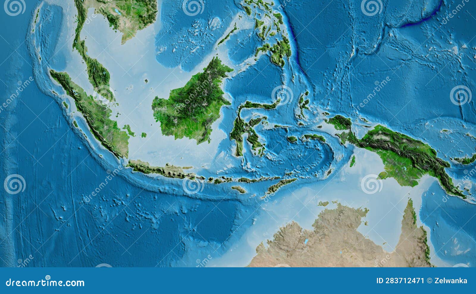 Indonesia Area. Satellite Map Stock Illustration - Illustration of ...