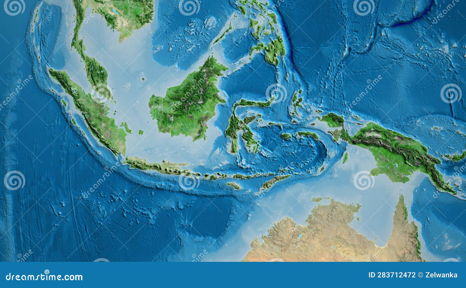 Indonesia Area. Satellite Map Stock Illustration - Illustration of ...