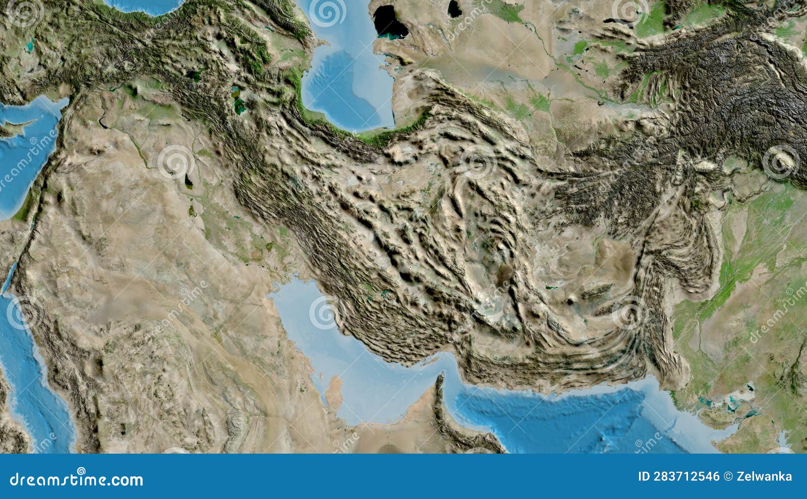 Iran area. Satellite map stock illustration. Illustration of edges ...