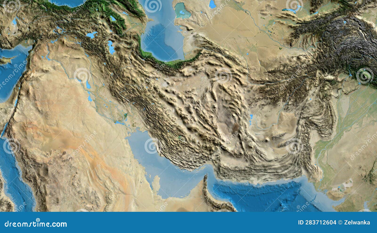 Iran area. Satellite map stock illustration. Illustration of armenia ...