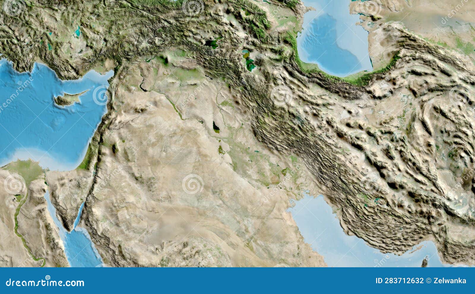 Iraq area. Satellite map stock illustration. Illustration of nature ...