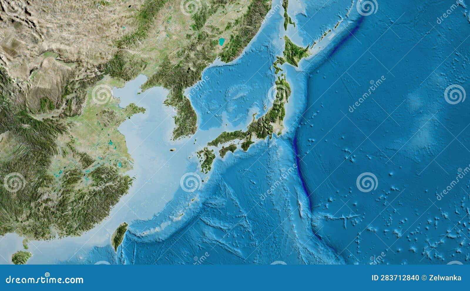 Japan area. Satellite map stock illustration. Illustration of tokyo ...