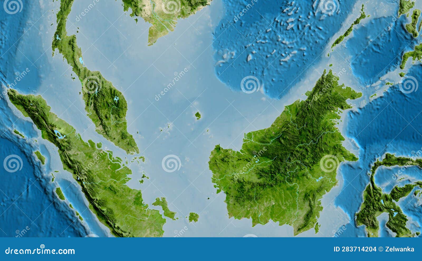 Malaysia Area. Satellite Map Stock Illustration - Illustration of ...