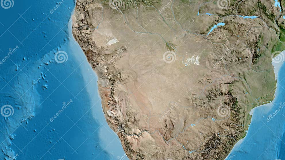 Namibia Area. Satellite Map Stock Illustration - Illustration of ...