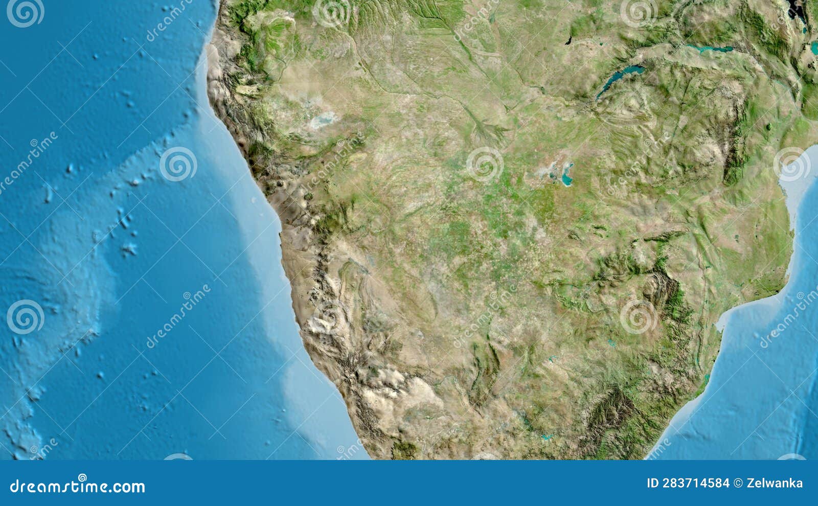 Namibia Area. Satellite Map Stock Illustration - Illustration of south, administrative: 283714584