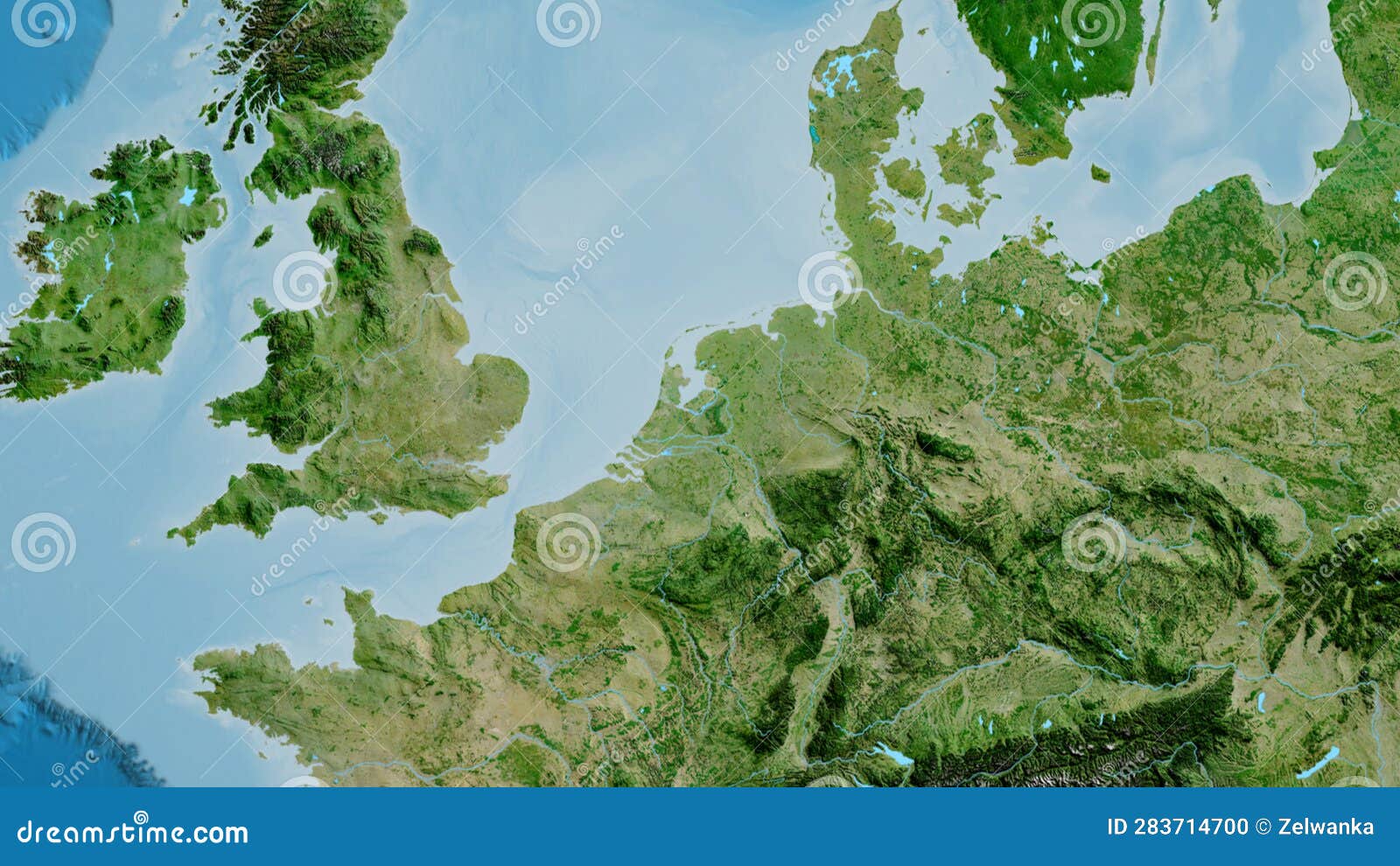 Netherlands Area. Satellite Map Stock Illustration - Illustration of ...
