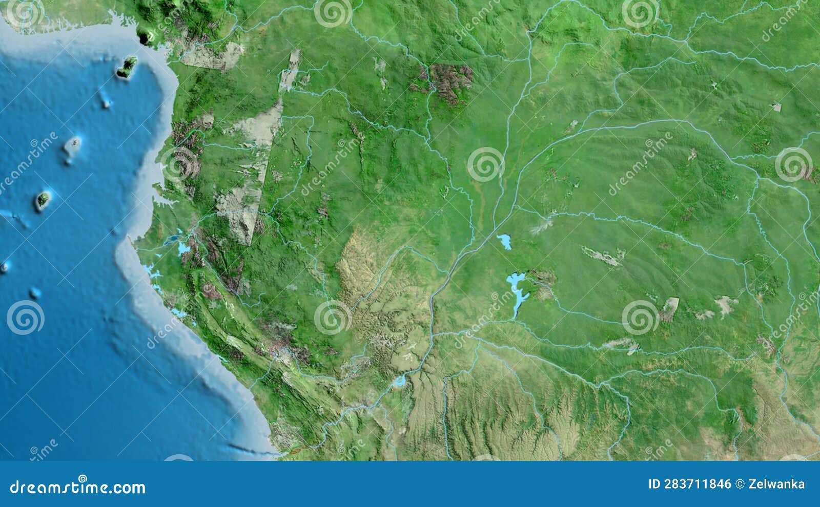 Republic of the Congo Area. Satellite Map Stock Illustration ...
