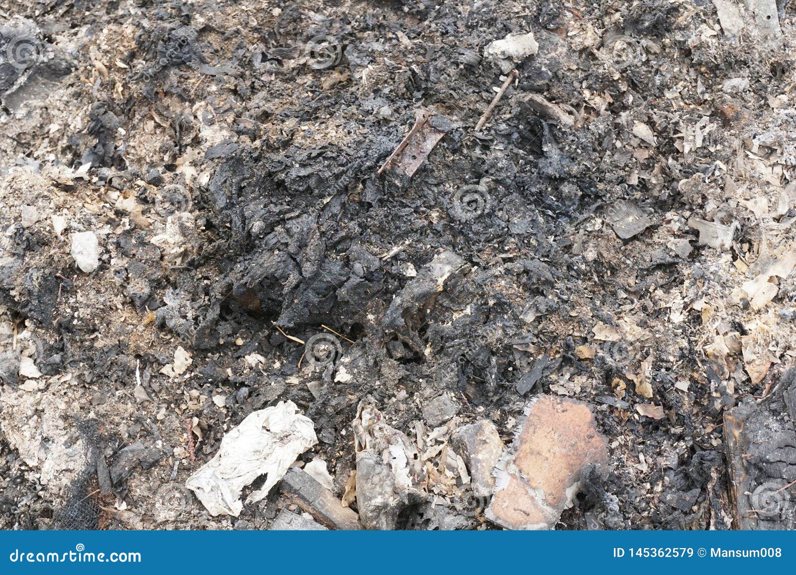 Ash on the ground stock image. Image of fire, ground - 145362579