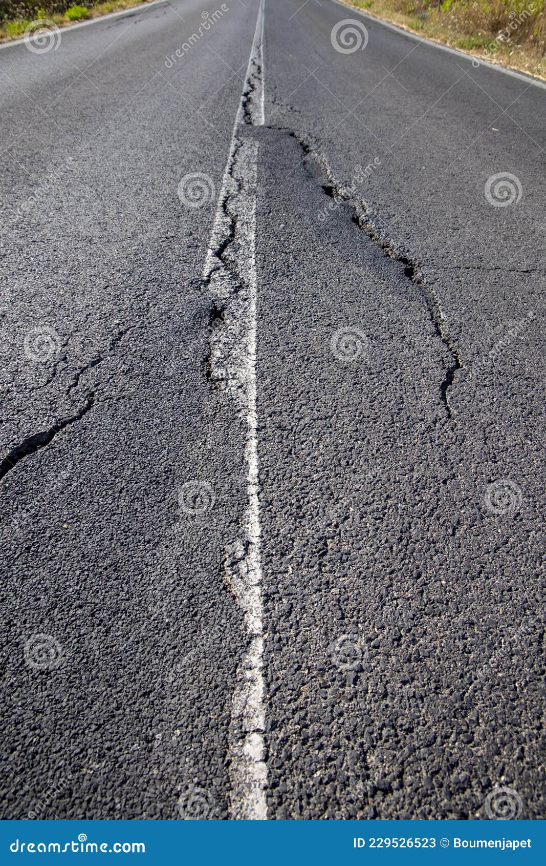Close Up of Asphalt Road Surface Crack Stock Image - Image of danger ...