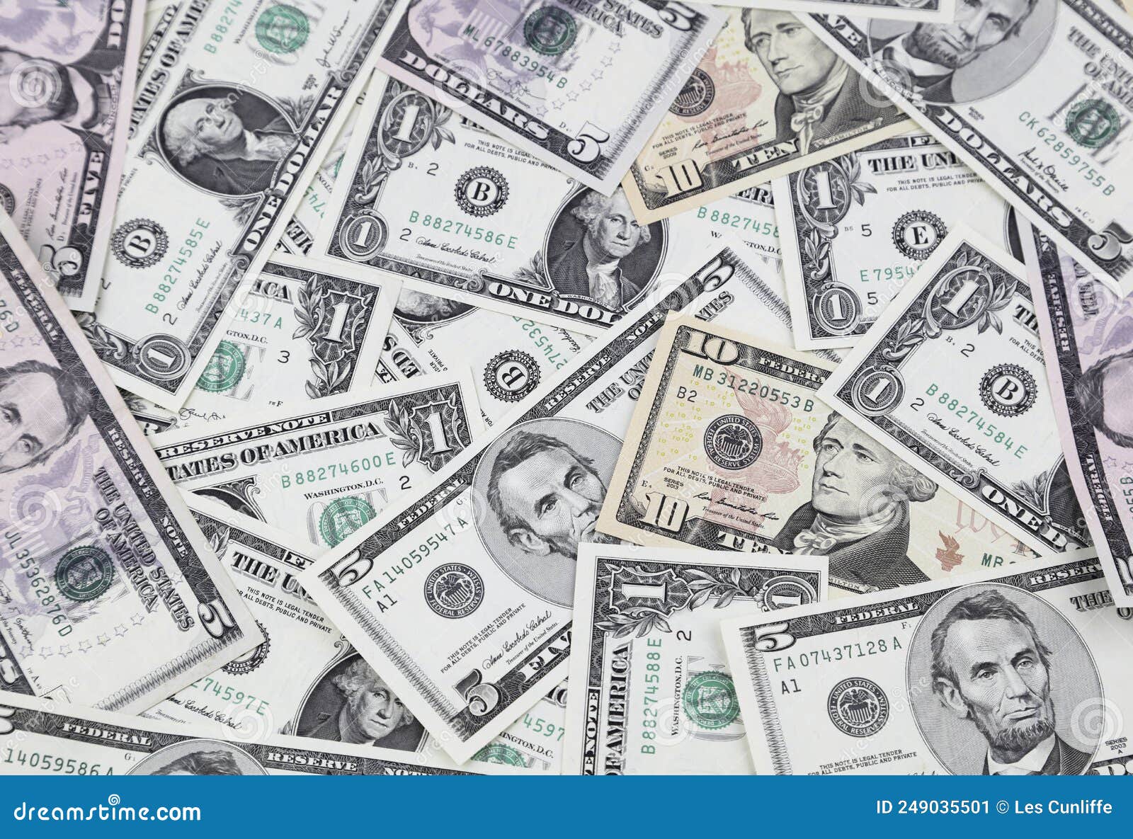 Assorted American Banknotes Stock Image - Image of earnings, currency ...