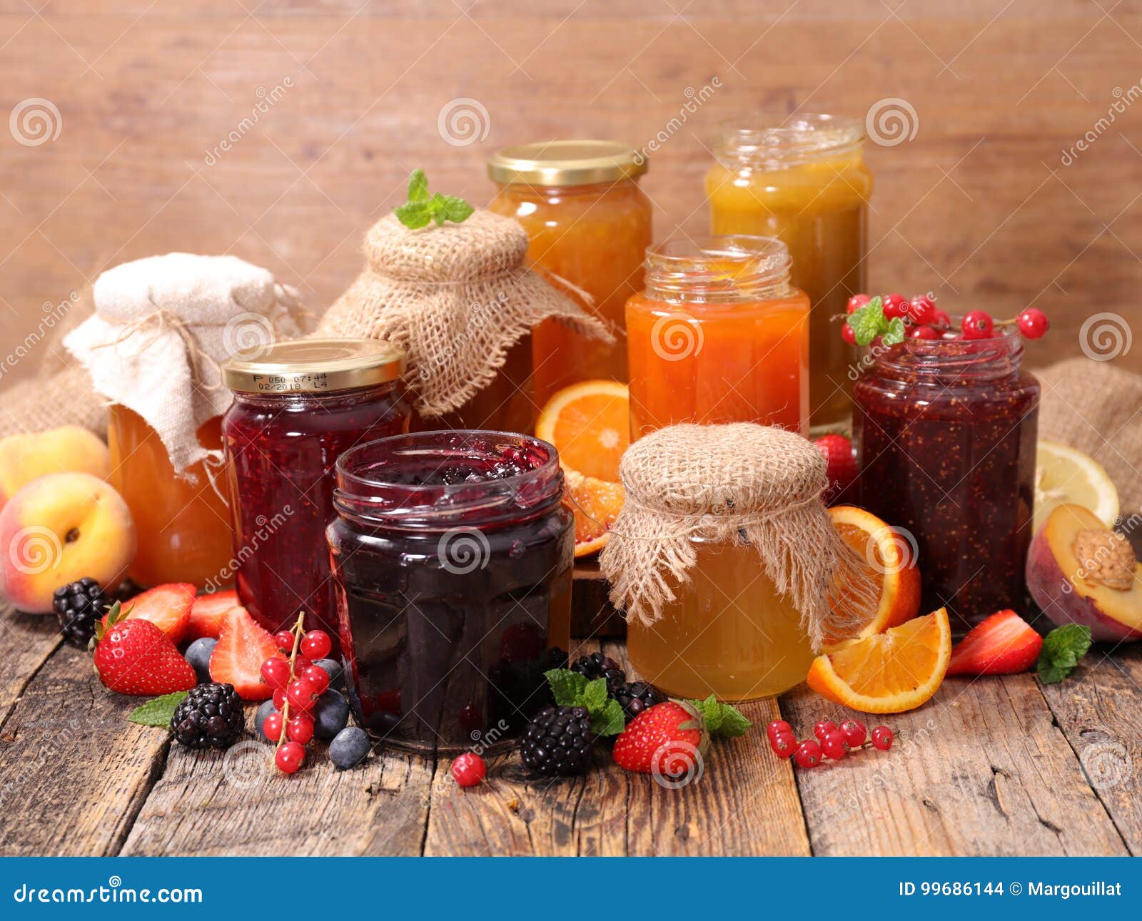 Assorted fruit jam stock photo. Image of jelly, diet - 99686144