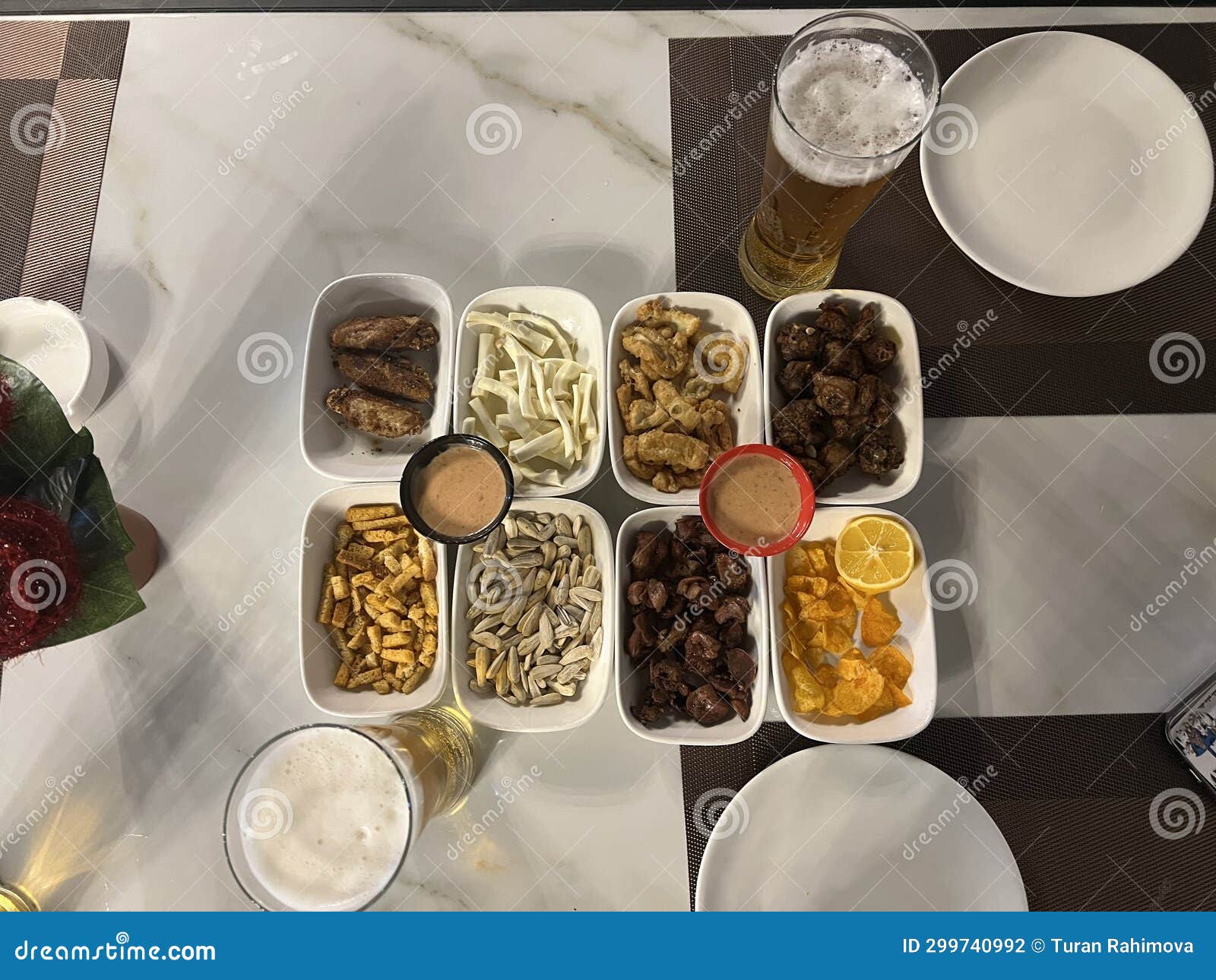 Close Up of Assorted Snacks on a Table in a Restaurant Stock Photo ...