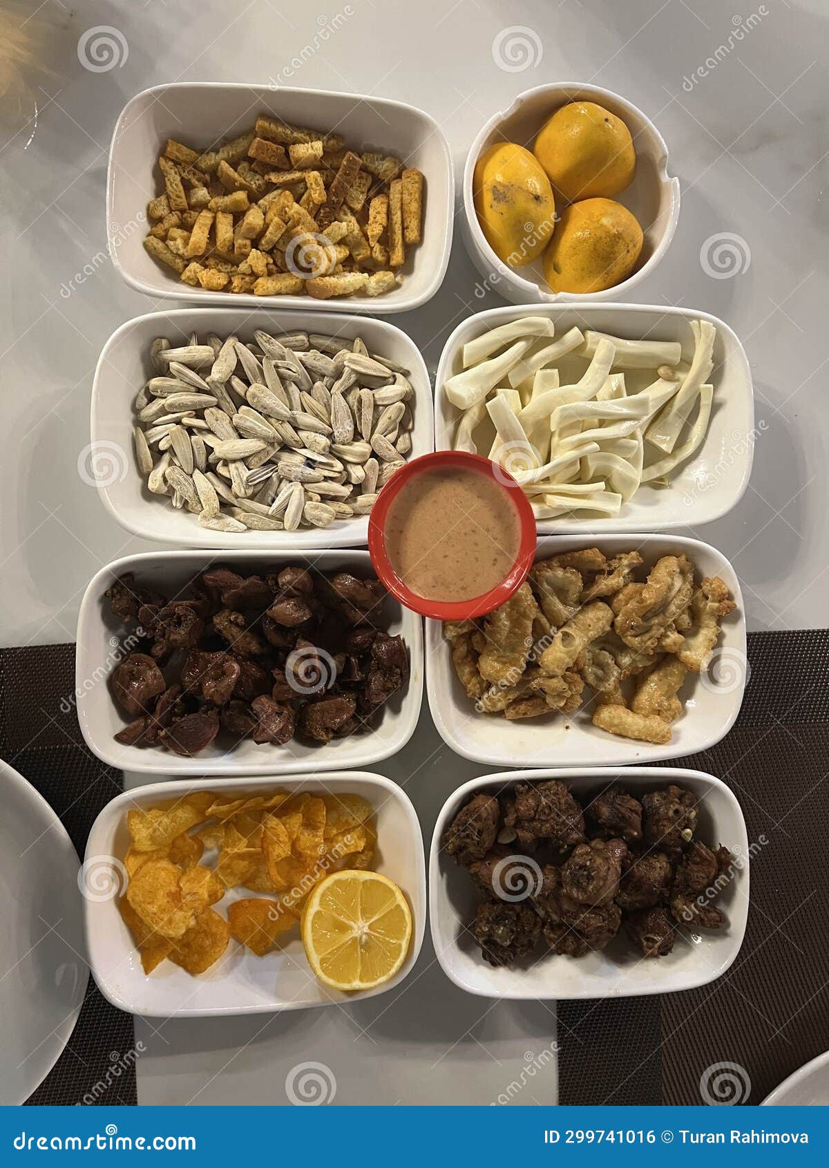 Close Up of Assorted Snacks on a Table in a Restaurant Stock Photo ...