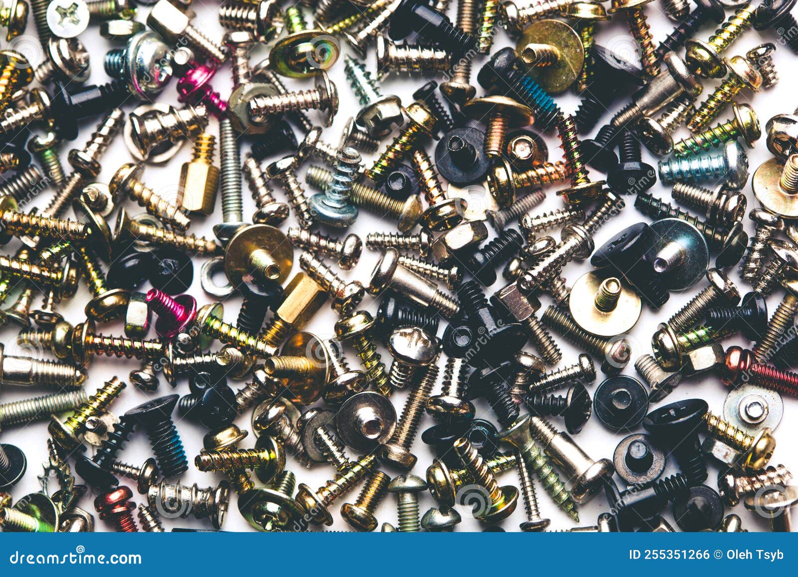 Close Up Assortment Many Different Bolts and Screws. Stock Photo ...
