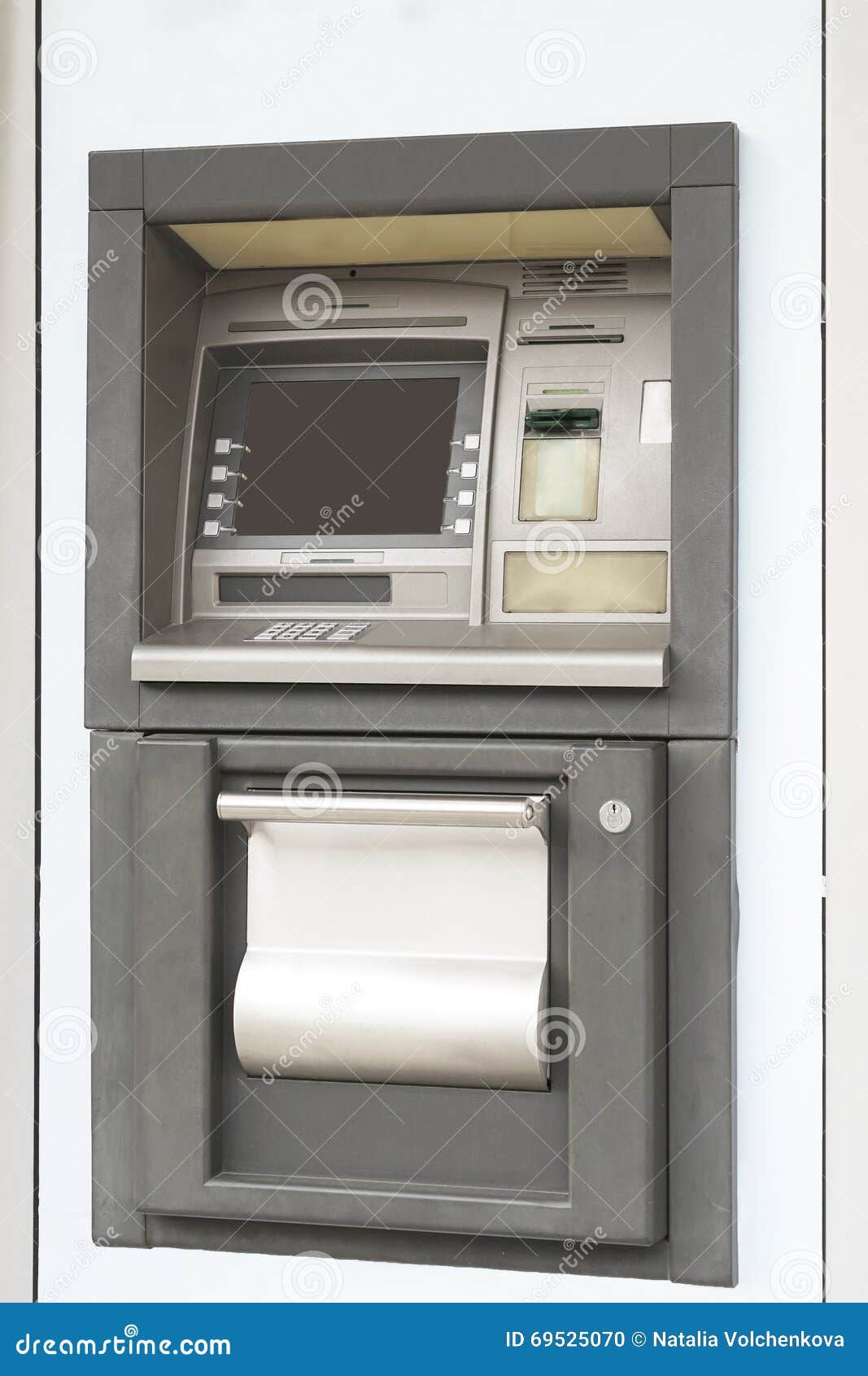 Close-up ATM of a bank stock photo. Image of wealth, automatic - 69525070