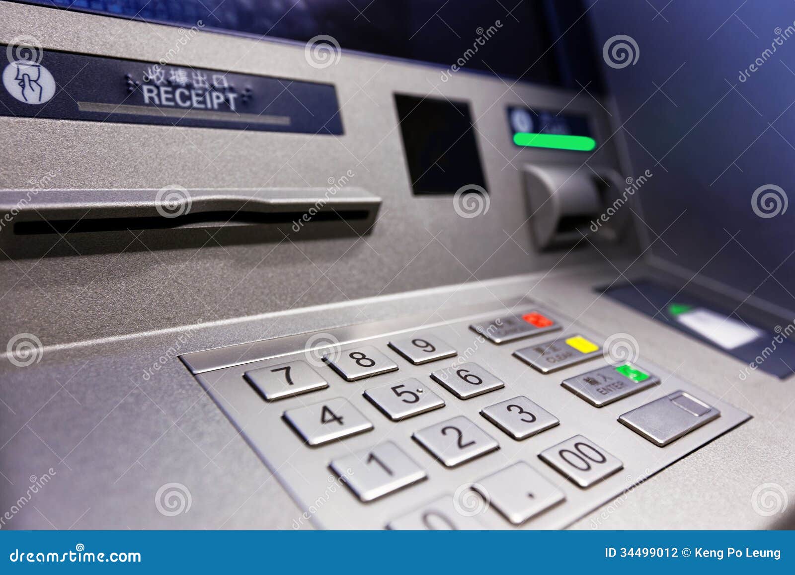 Close up of an ATM machine stock photo. Image of account - 34499012