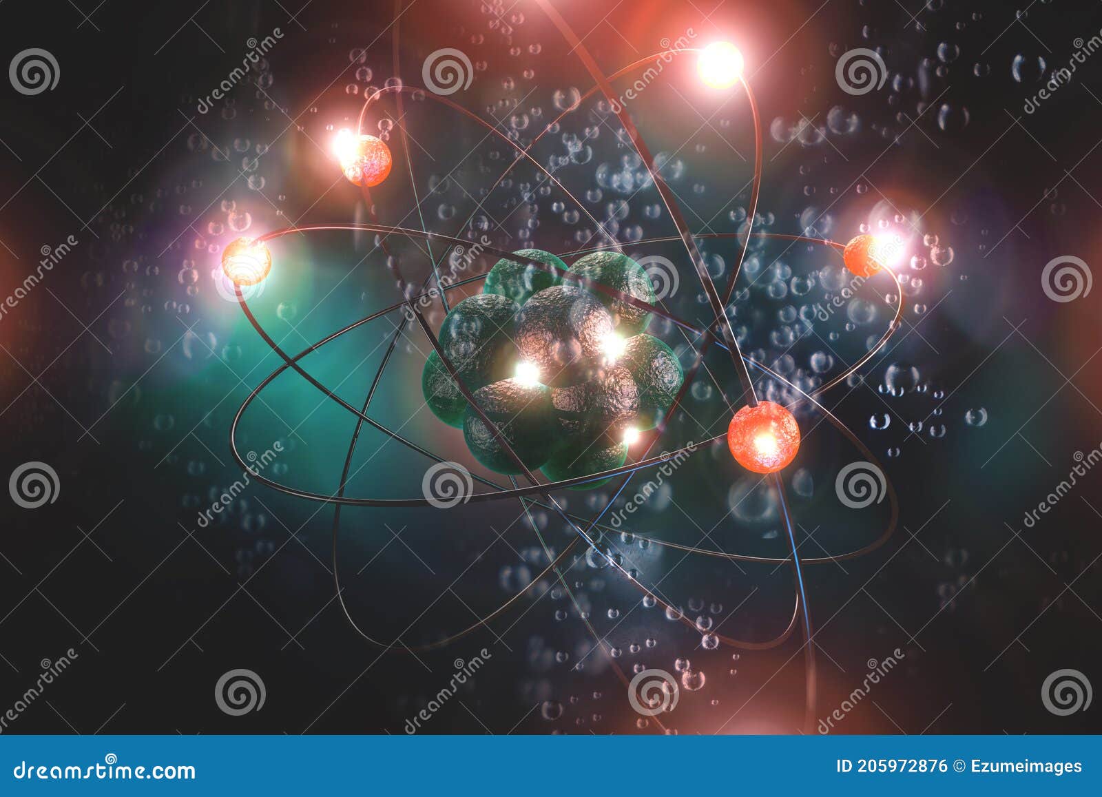Atomic Particle 3D Illustration Stock Illustration - Illustration of ...