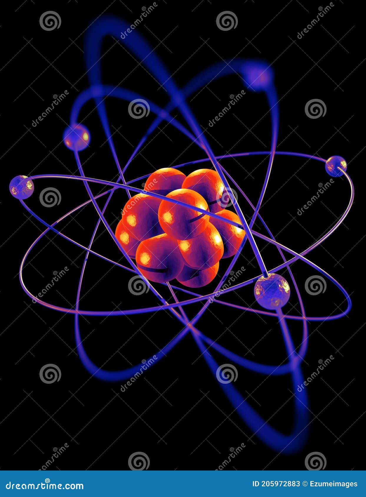 Atomic Particle 3D Illustration Stock Illustration - Illustration of ...