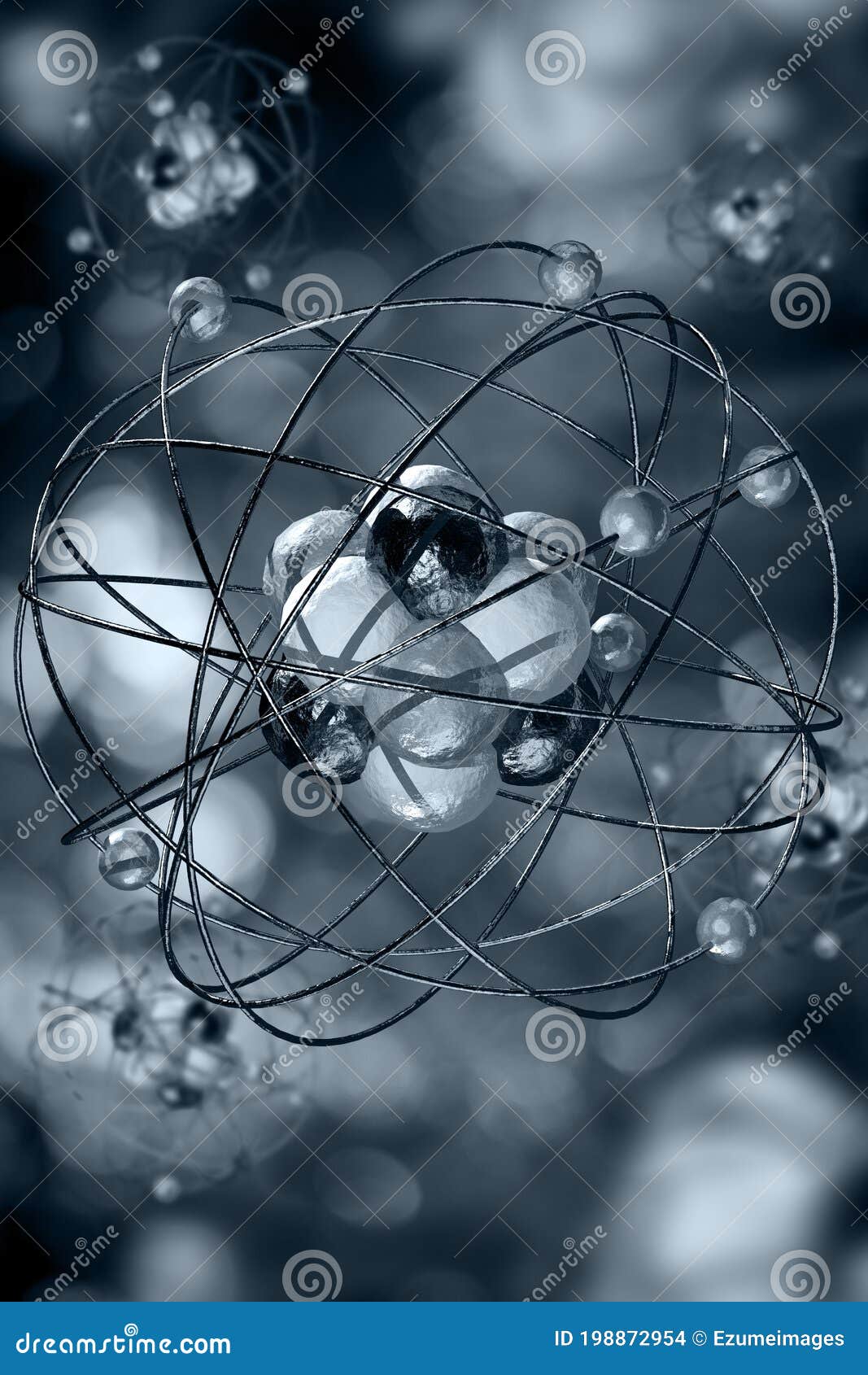 Atomic Particle 3D Illustration Stock Illustration - Illustration of ...