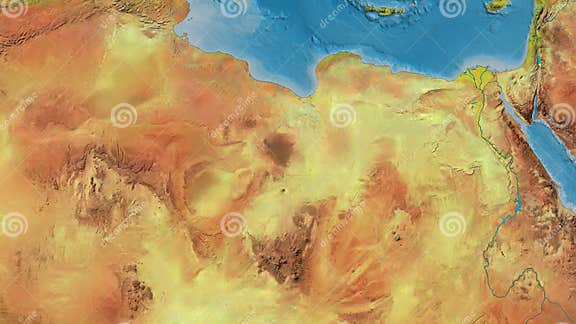 Libya Area. Topographic Map Stock Illustration - Illustration of earth ...