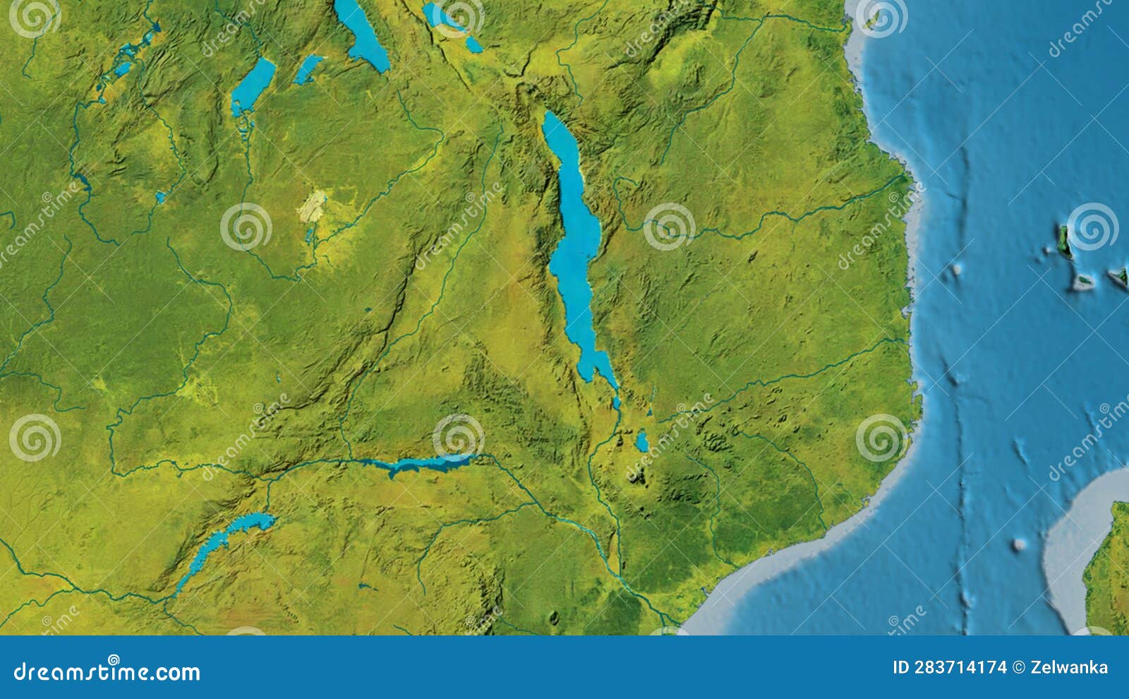 Malawi Area. Topographic Map Stock Illustration - Illustration of ...