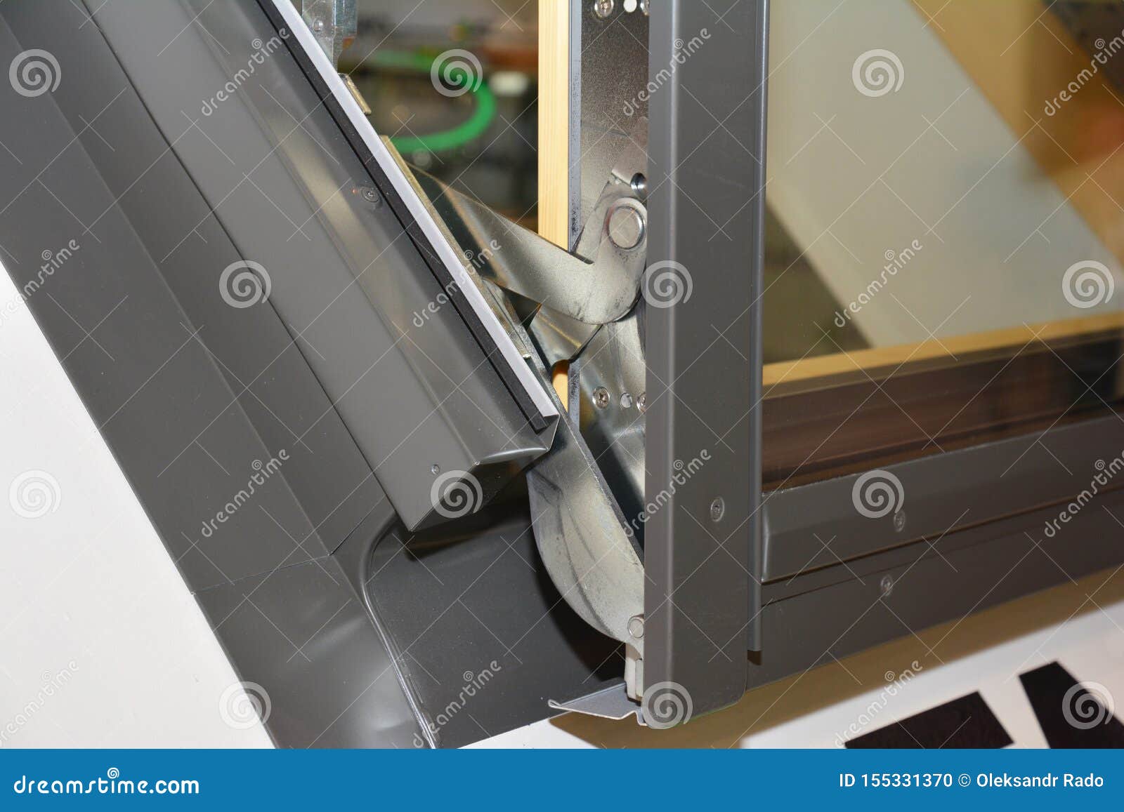 Close Up on Attic Skylight Window Opener Mechanism Stock Photo - Image ...