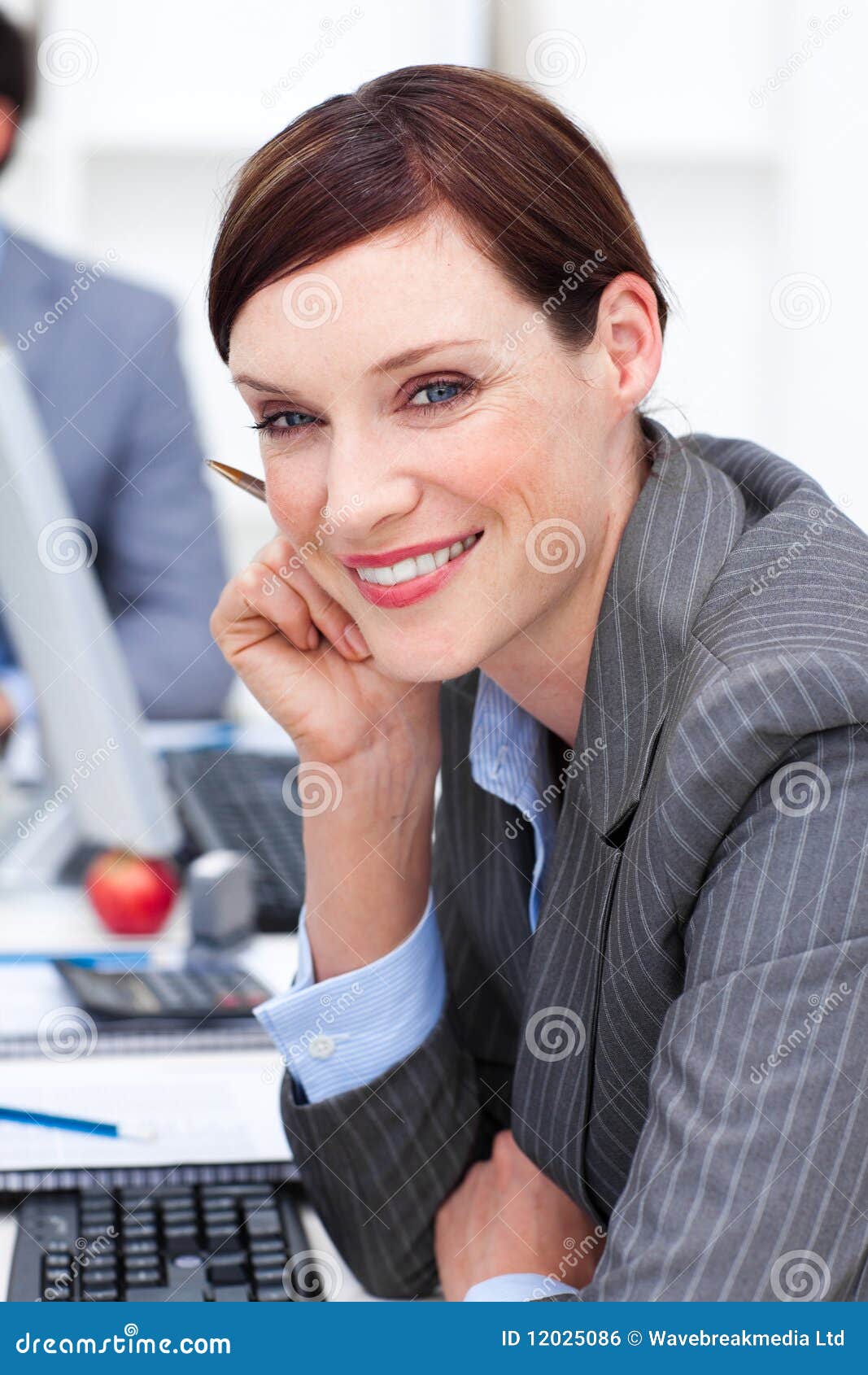 Close-up of an Attractive Businesswoman at Work Stock Photo - Image of ...