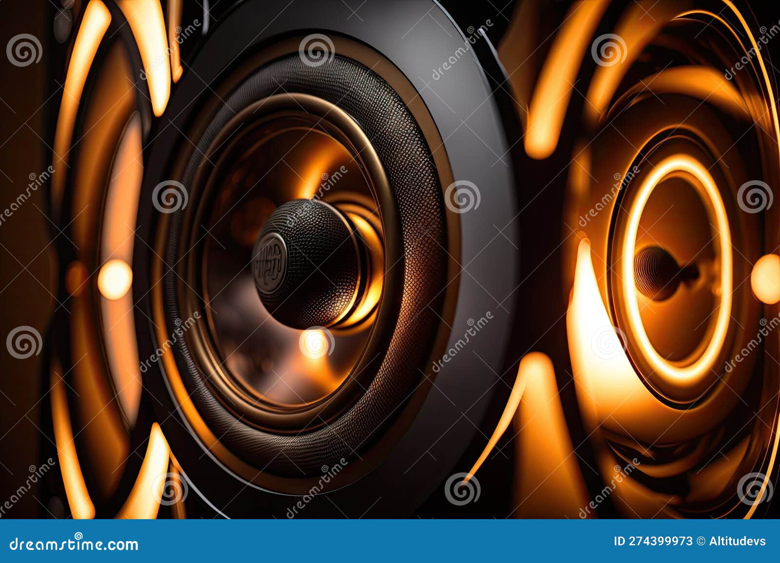 Close-up of Audio Speaker with Dramatic Lighting, Creating an Impactful ...