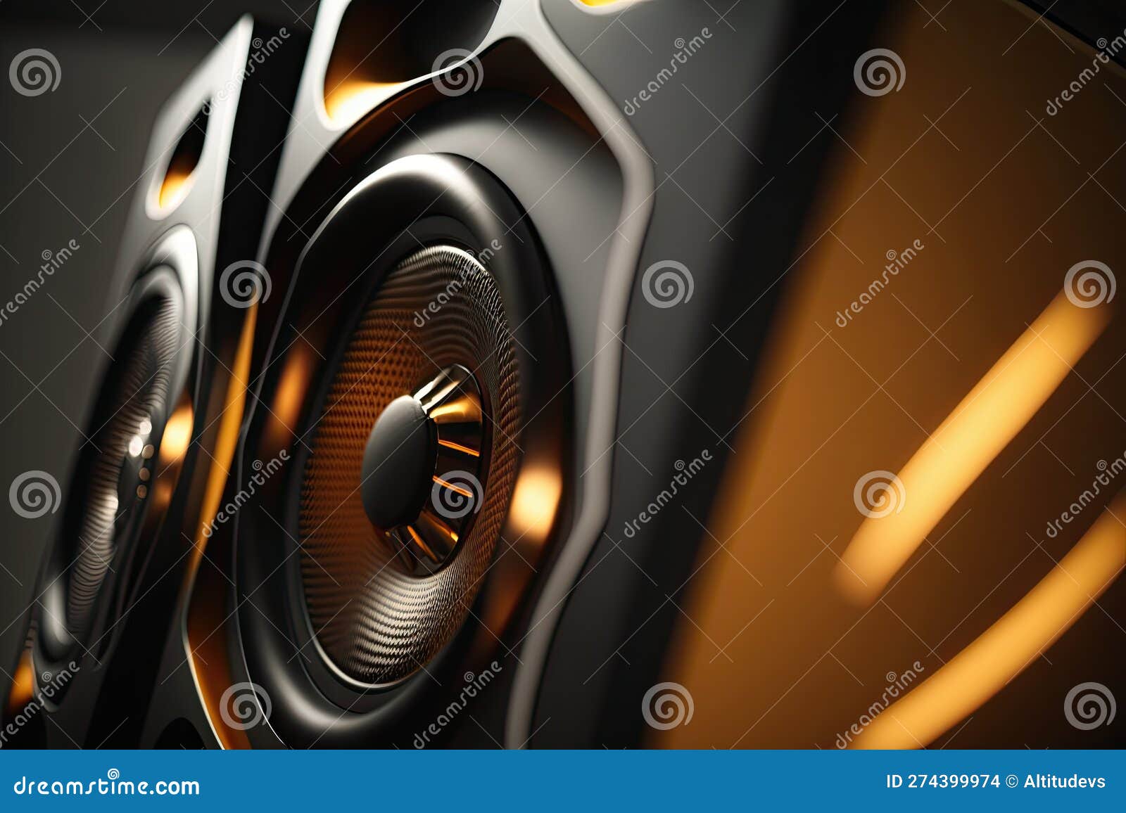Close-up of Audio Speaker with Dramatic Lighting, Creating an Impactful ...