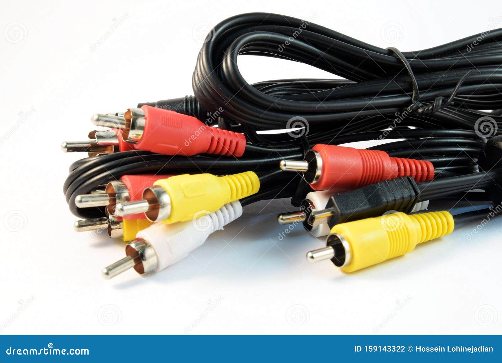 Close-up Audio Video Cable in White Background Stock Photo - Image of ...