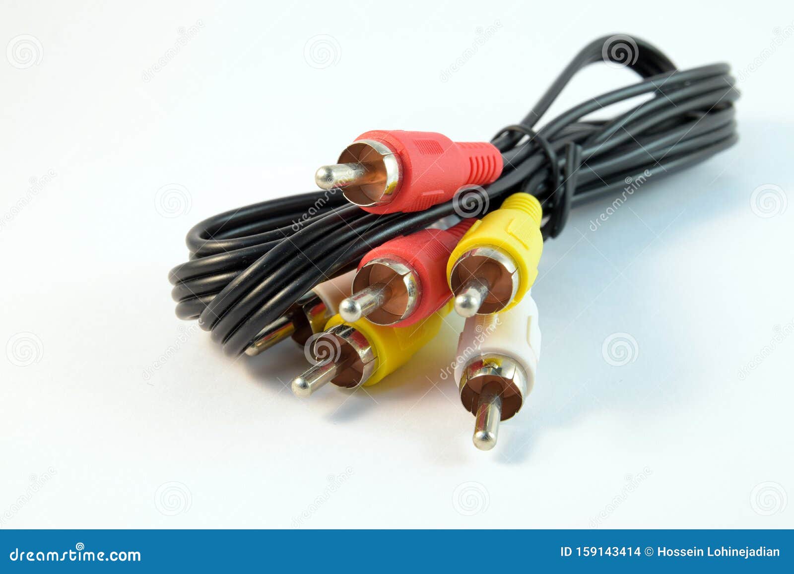 Close-up Audio Video Cable in White Background Stock Photo - Image of ...