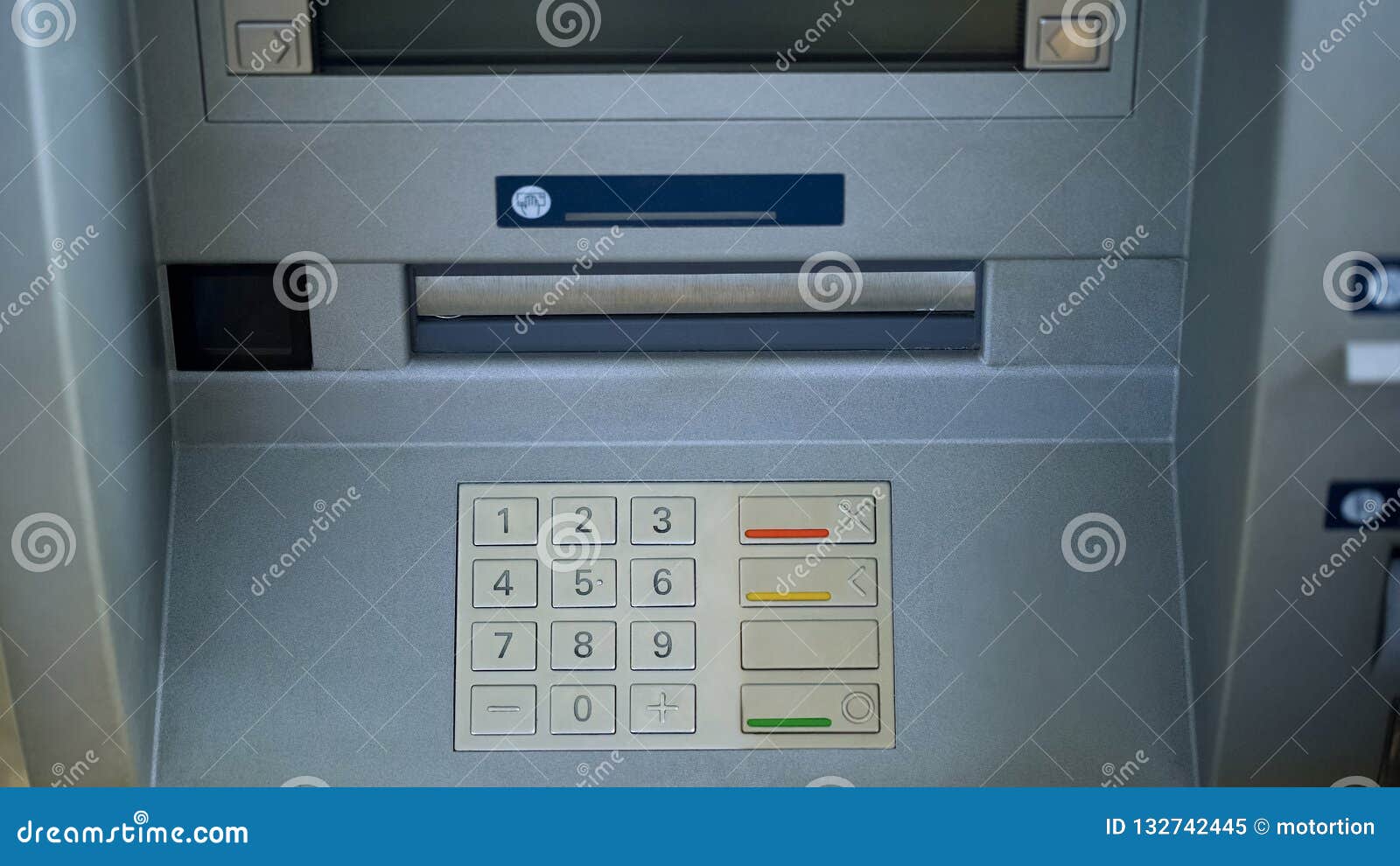 Close-up of Automated Teller Machine, Buttons on ATM, Secure Money ... Close-up of Automated Teller Machine, Buttons on ATM, Secure Money ...