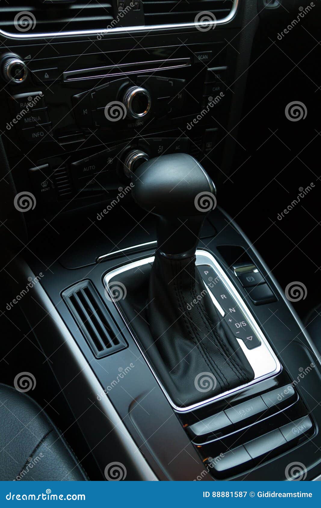 Close Up of Automatic Car Gear Box Stock Image - Image of handle ...