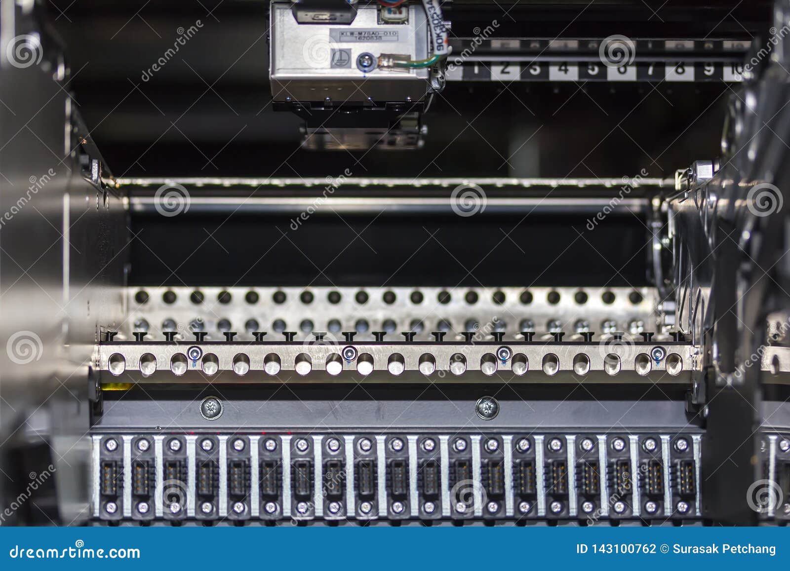 Close Up Automatic Component Feed Unit of PCB LED SMT Pick and Place ...