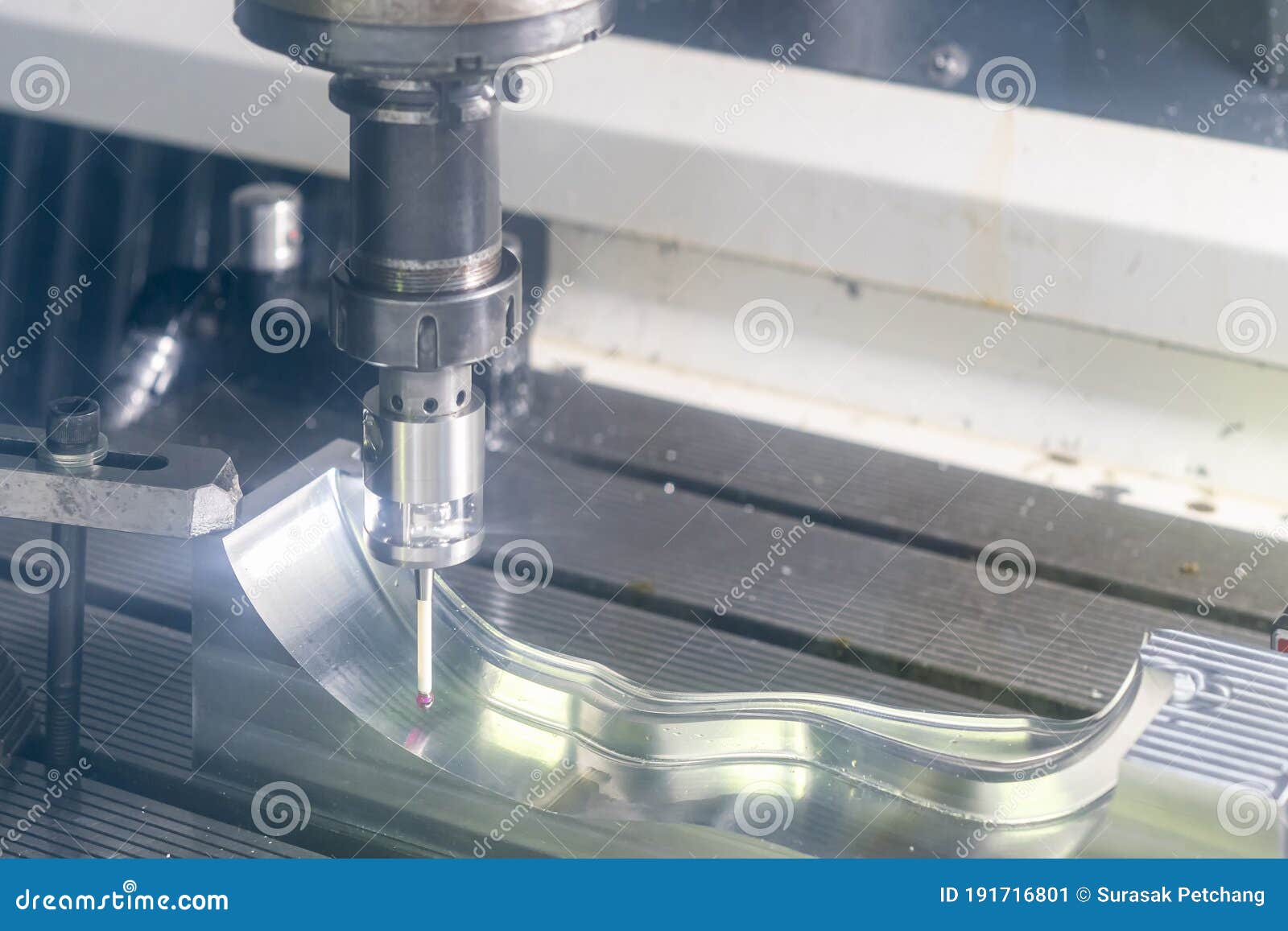 Close Up Automatic Coordinate Measuring Probe during Inspection ...