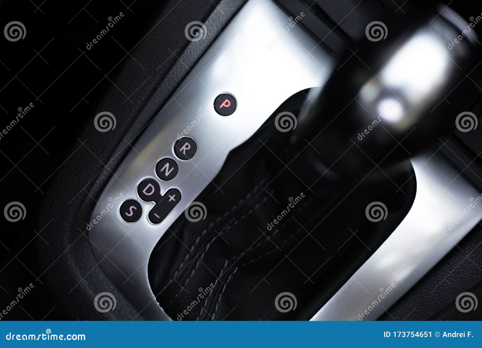 Close-up of Automatic Gearbox Selector. Stock Image - Image of knob ...