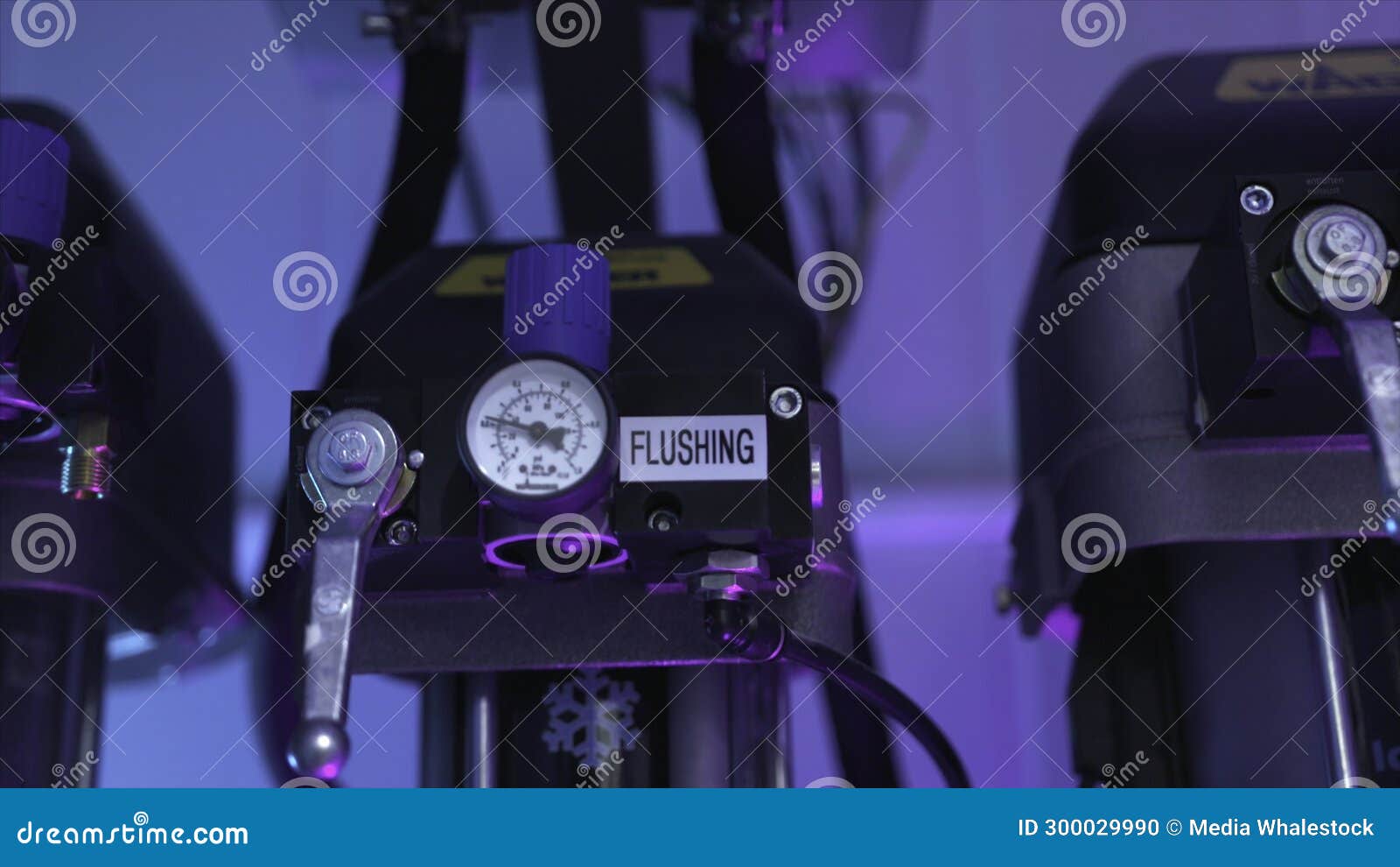 Close-up of Automatic Industrial Flush Machine at the Factory or ...