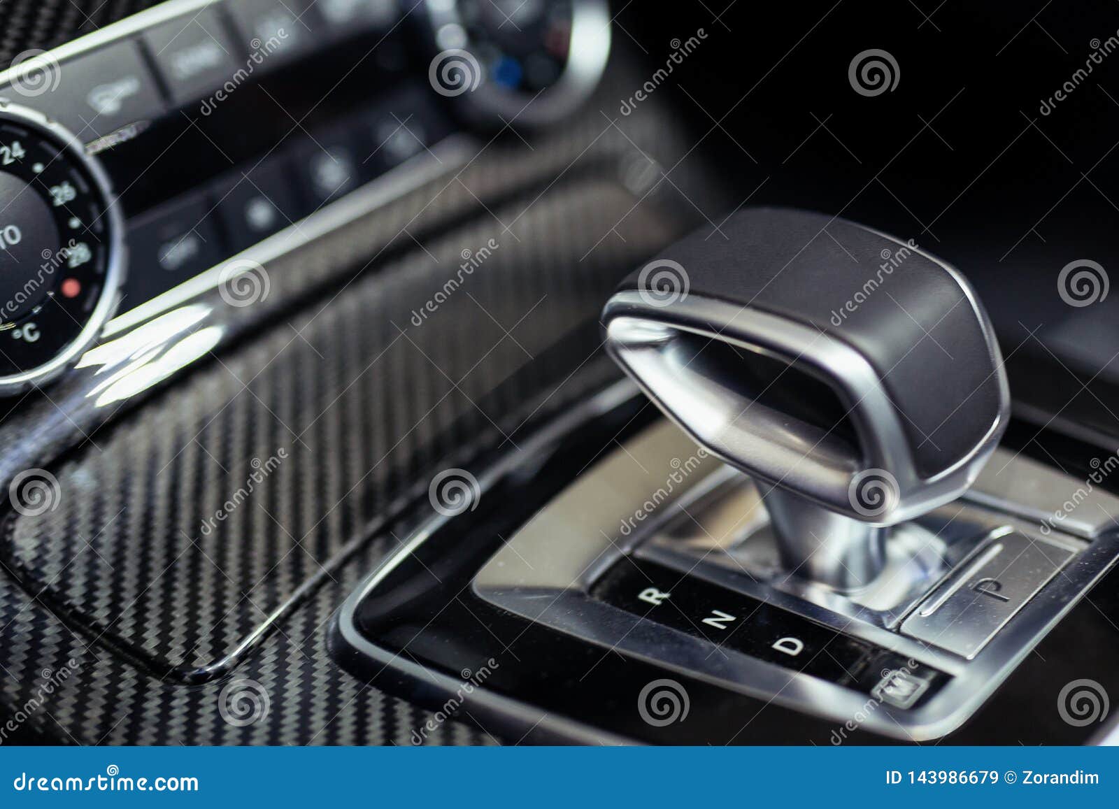 Close-up on Automatic Transmission Lever in Modern Car Stock Image ...