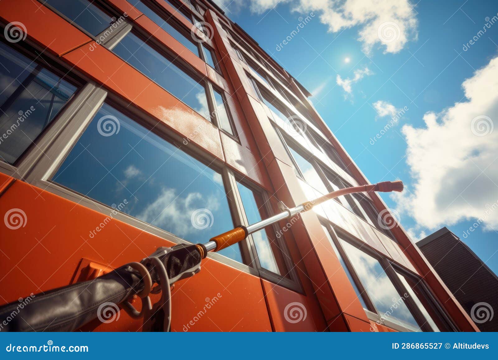 Close-up of Automatic Window Cleaner in Action Stock Illustration ...
