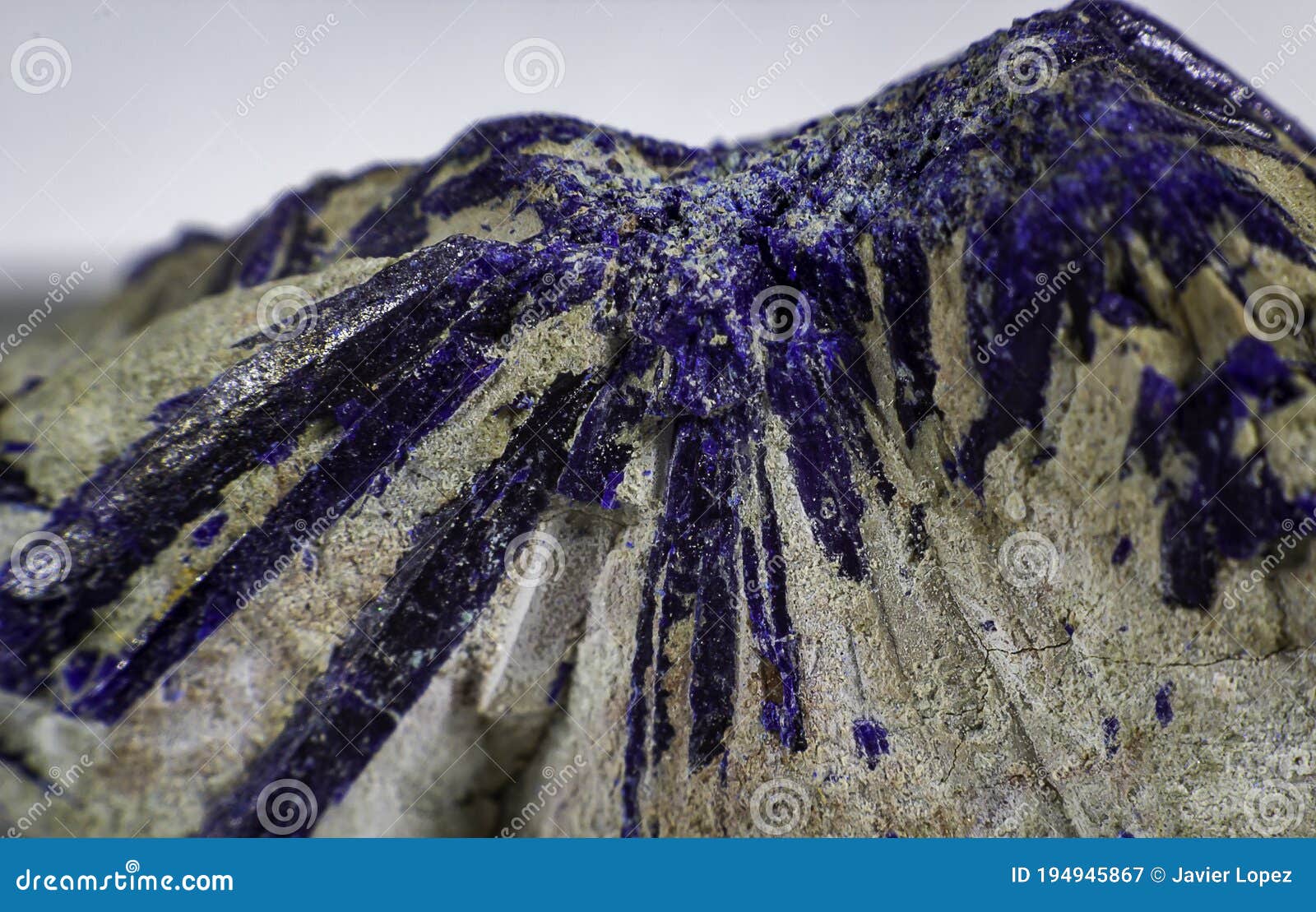 Close Up on an Azurite Mineral on a Rock Stock Image - Image of blue ...