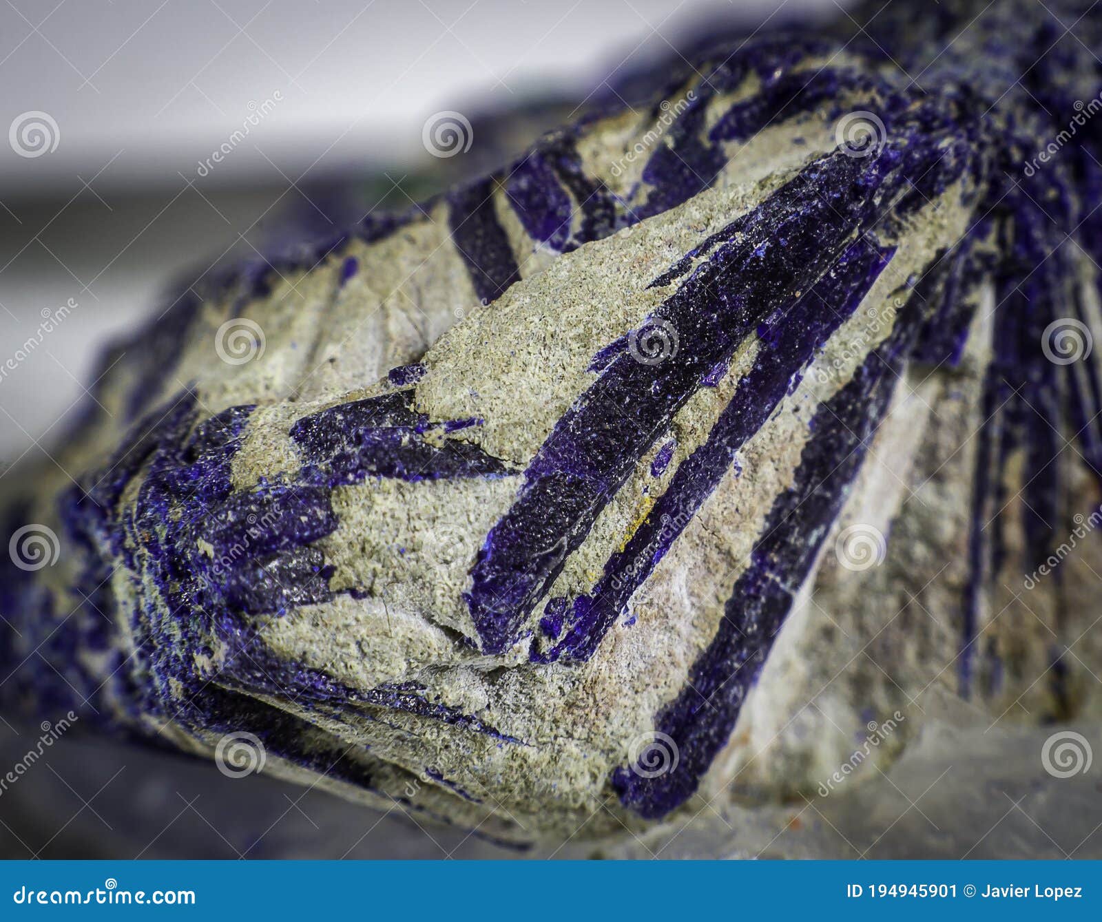 Close Up on an Azurite Mineral on a Rock Stock Image - Image of pigment ...