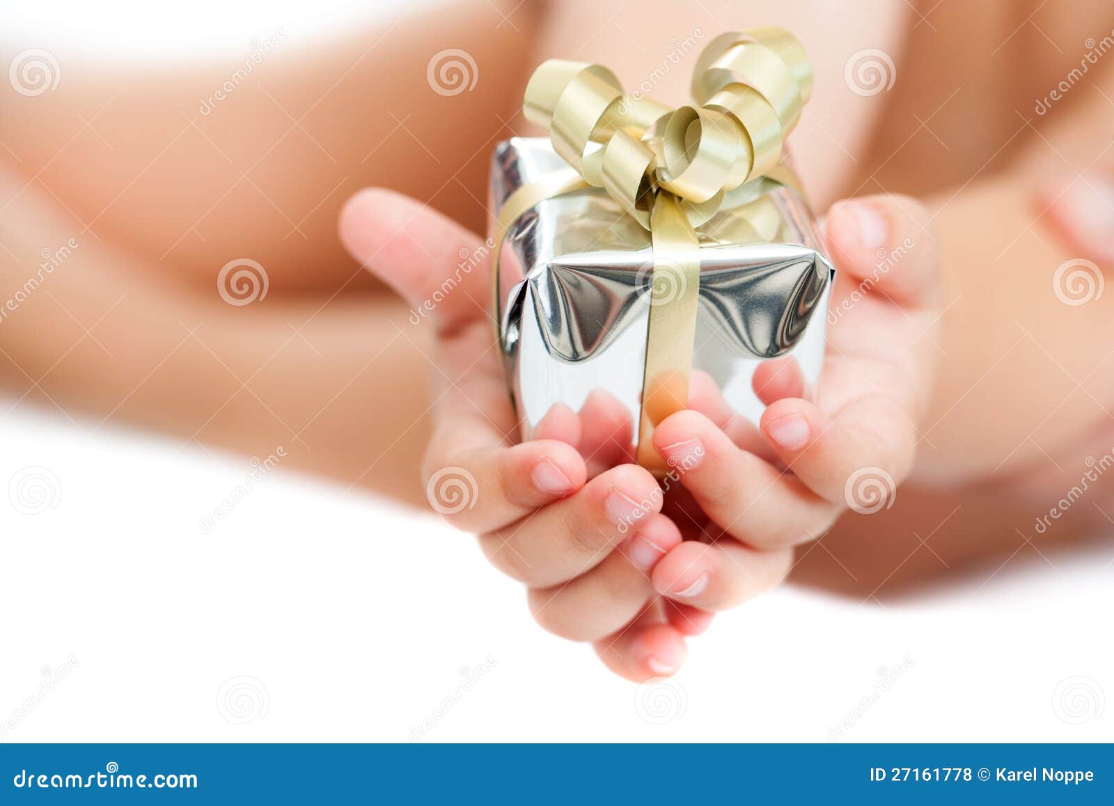 Close Up of Babies Hands Holding Present. Stock Photo - Image of macro ...