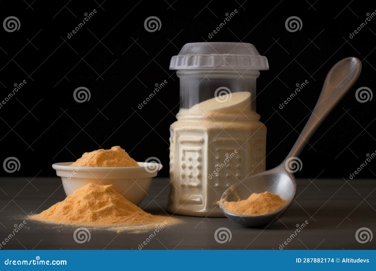 Close-up of Baby Bottle, Formula Powder, and Scoop Stock Photo - Image ...