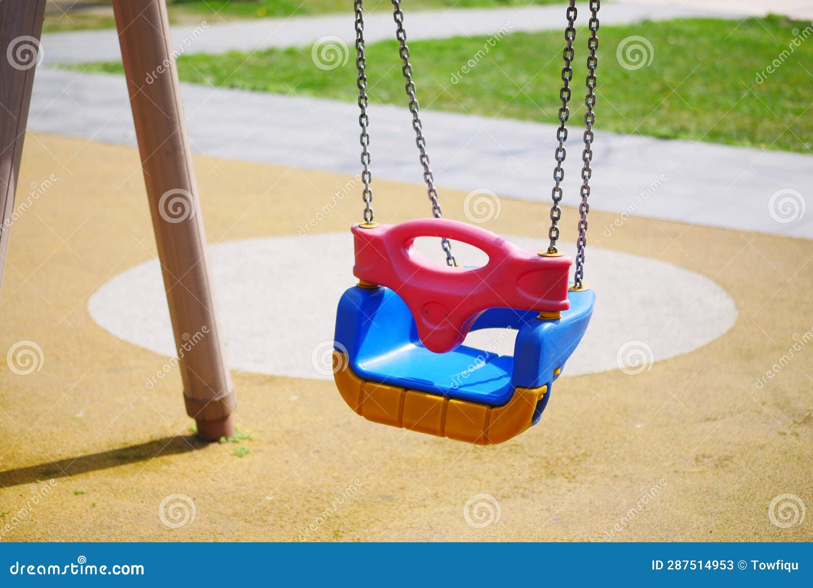 Close-up of a Baby Swing in the Playground Stock Image - Image of ...