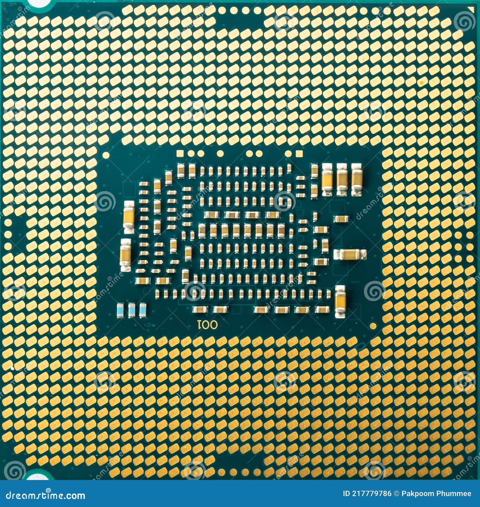 A Close-up of the Back of the CPU is the Connection Stock Photo - Image ...