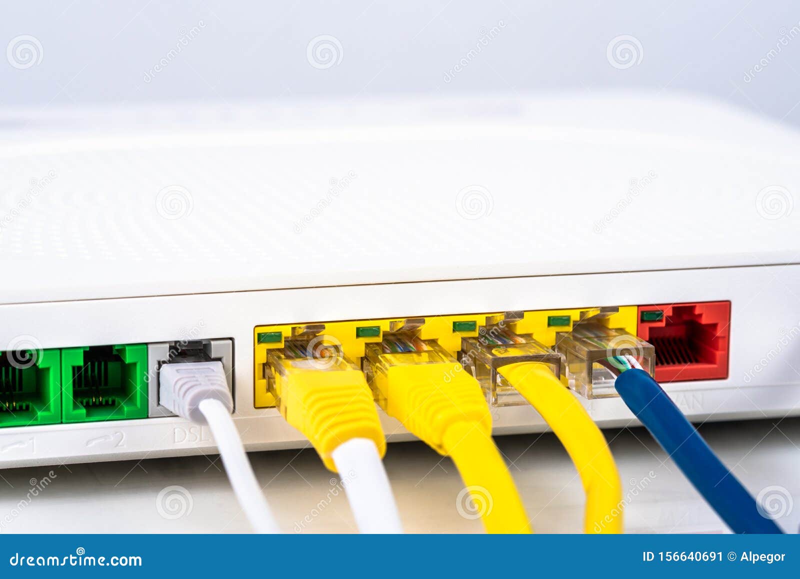 Back of a modem router stock image. Image of concept - 156640691