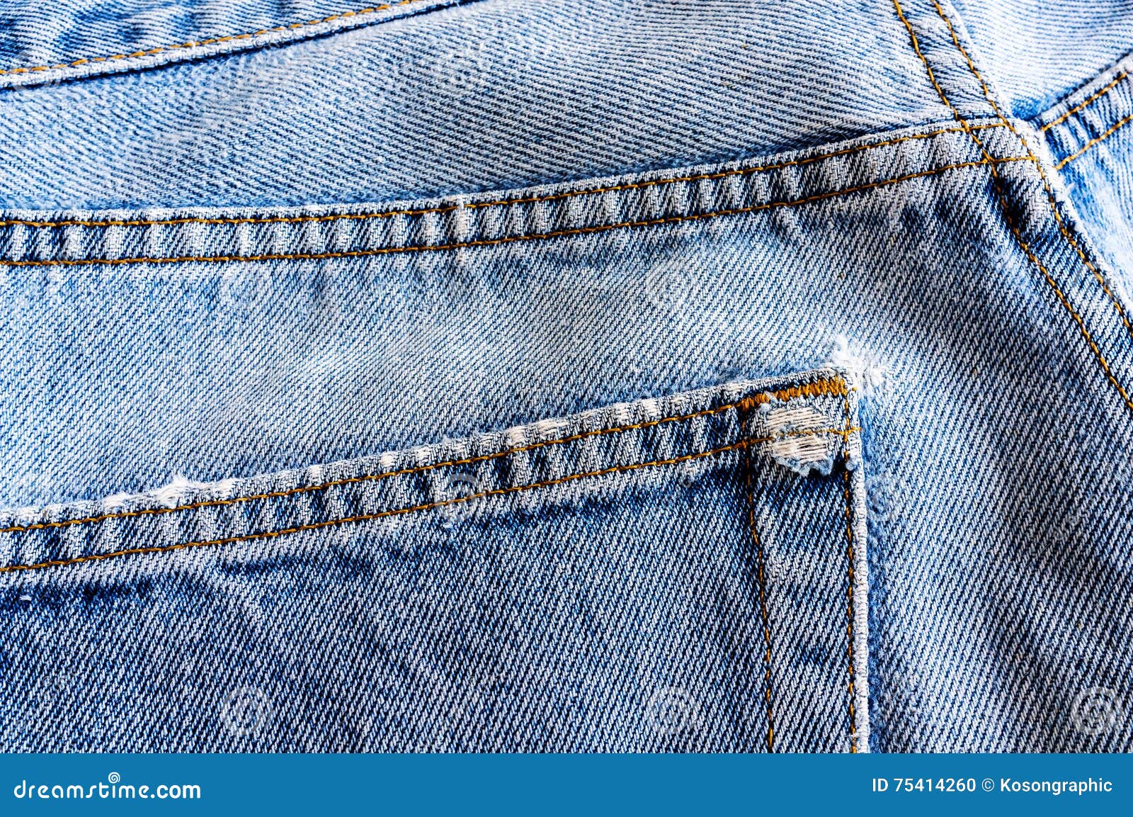 Close Up Back of Old Denim Jean Texture. Stock Photo - Image of light ...
