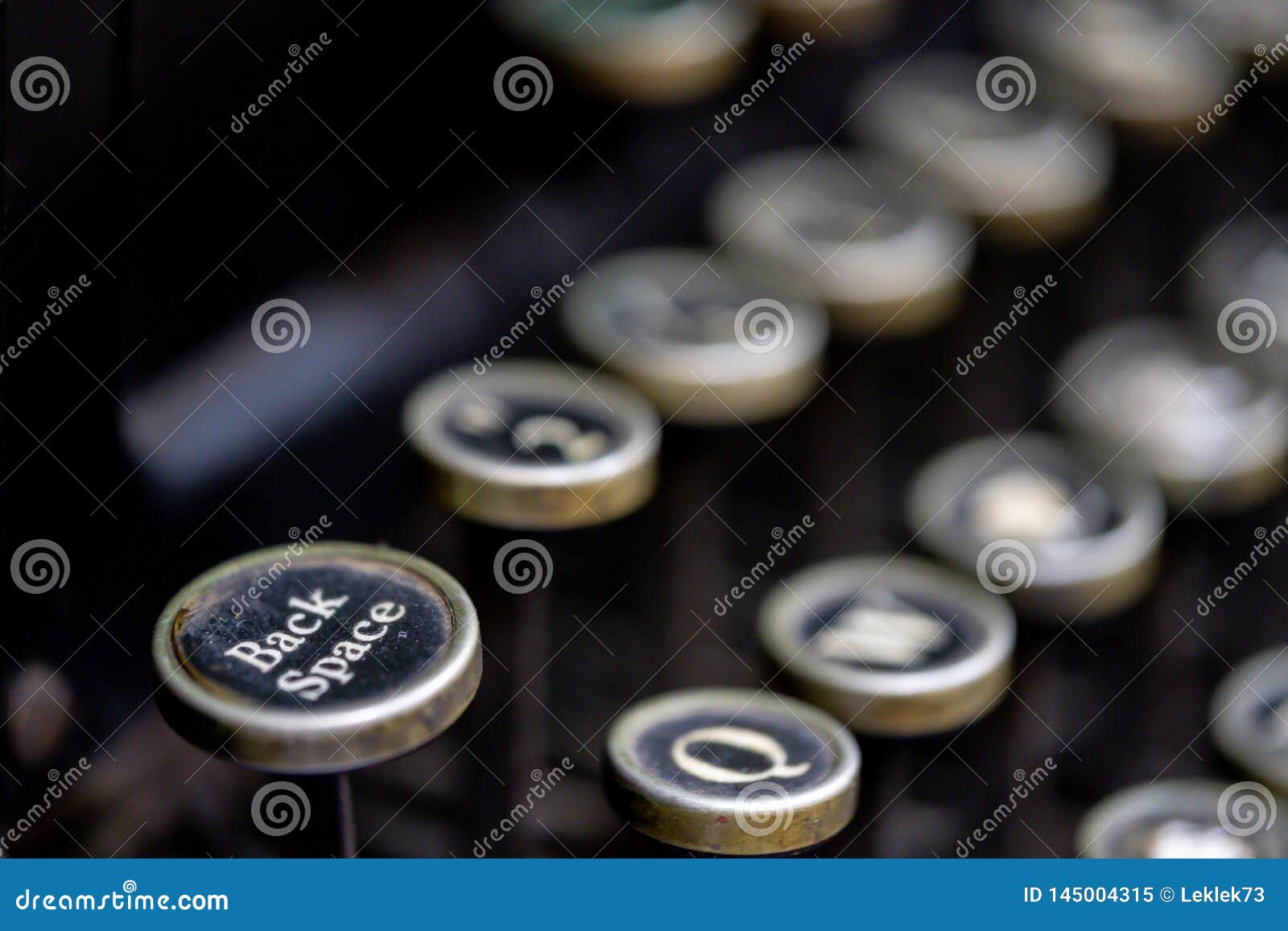 Close Up of `back Space` Key on a Vintage Manual Typewriter. Stock ...