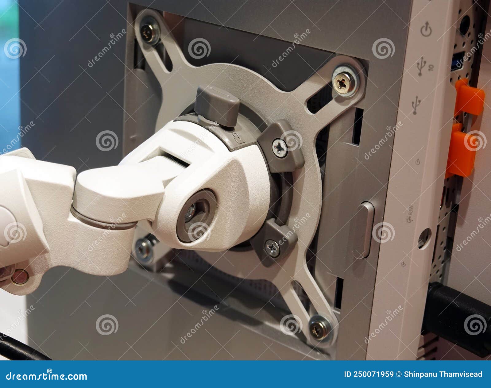 Close Up, the Back View a Computer Monitor Mount for Swivel Stock Image ...